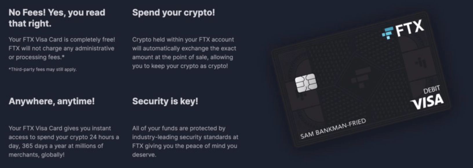 FTX宣布和VISA合作推行支付業務，亞洲有望明年啟用FTX VISA金融卡