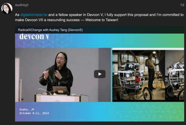 數位部長唐鳳承諾支援「Devcon Taiwan」提案！加密採用強國越南、土耳其仍大幅超前