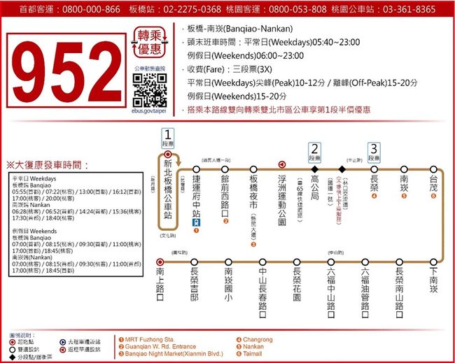 「952」南崁至板橋24輛公車全新上路 車內免費wifi上網