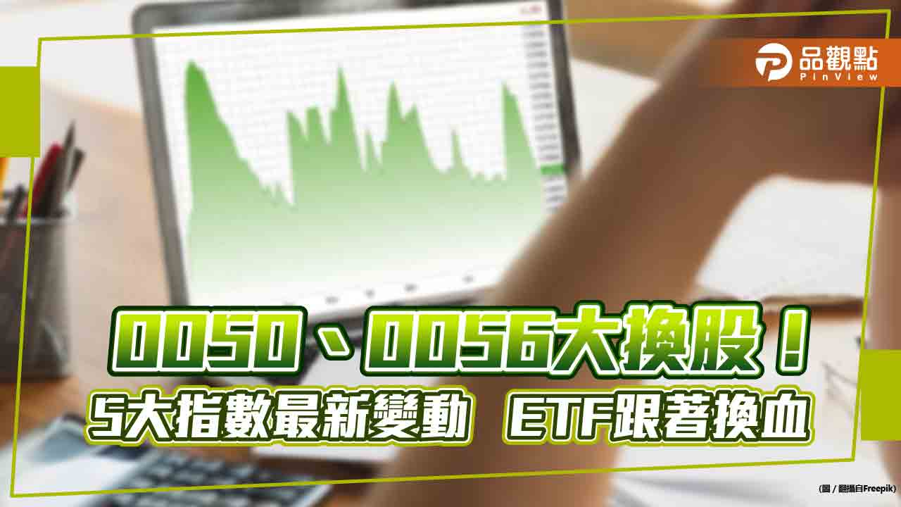 0050、0051、006208、0056要換股囉！5大指數變動出爐 ETF換血名單一次看