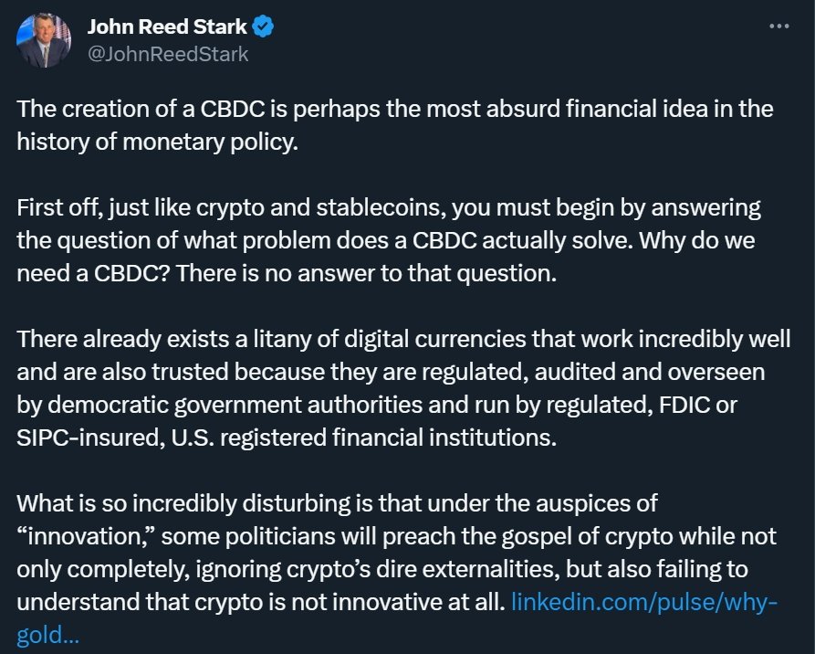 前 SEC 官員：CBDC 可能是貨幣政策史上最荒謬的想法