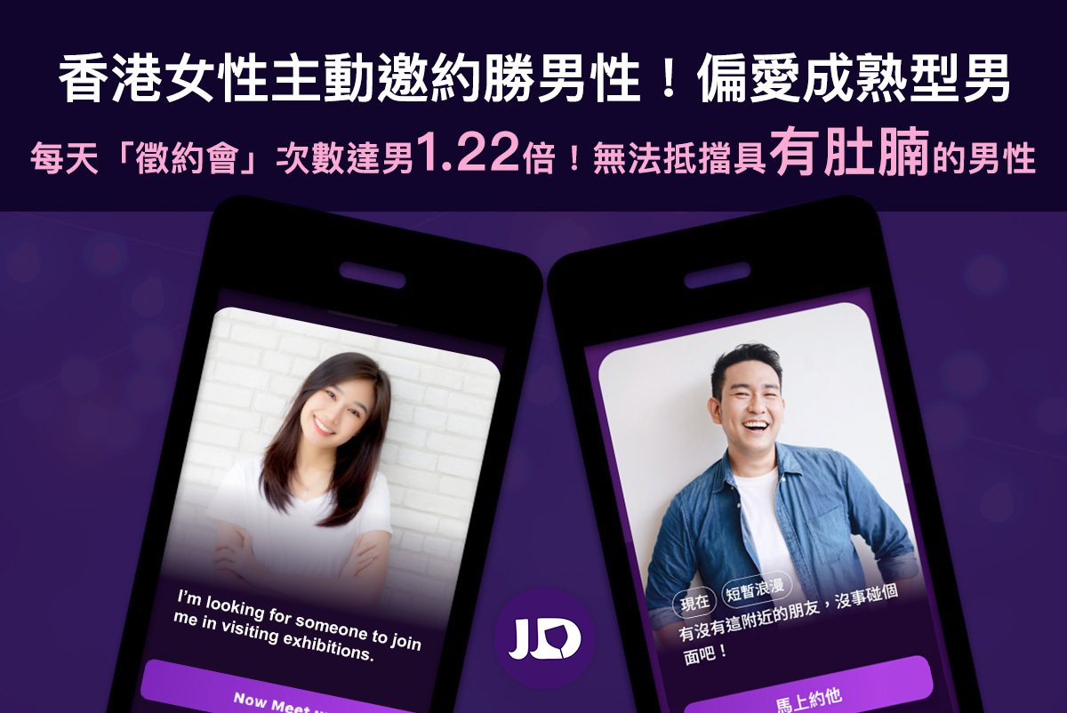 《JD - JustDating》App約會交友調查：港人喜愛網約 逾7成皆見過網友