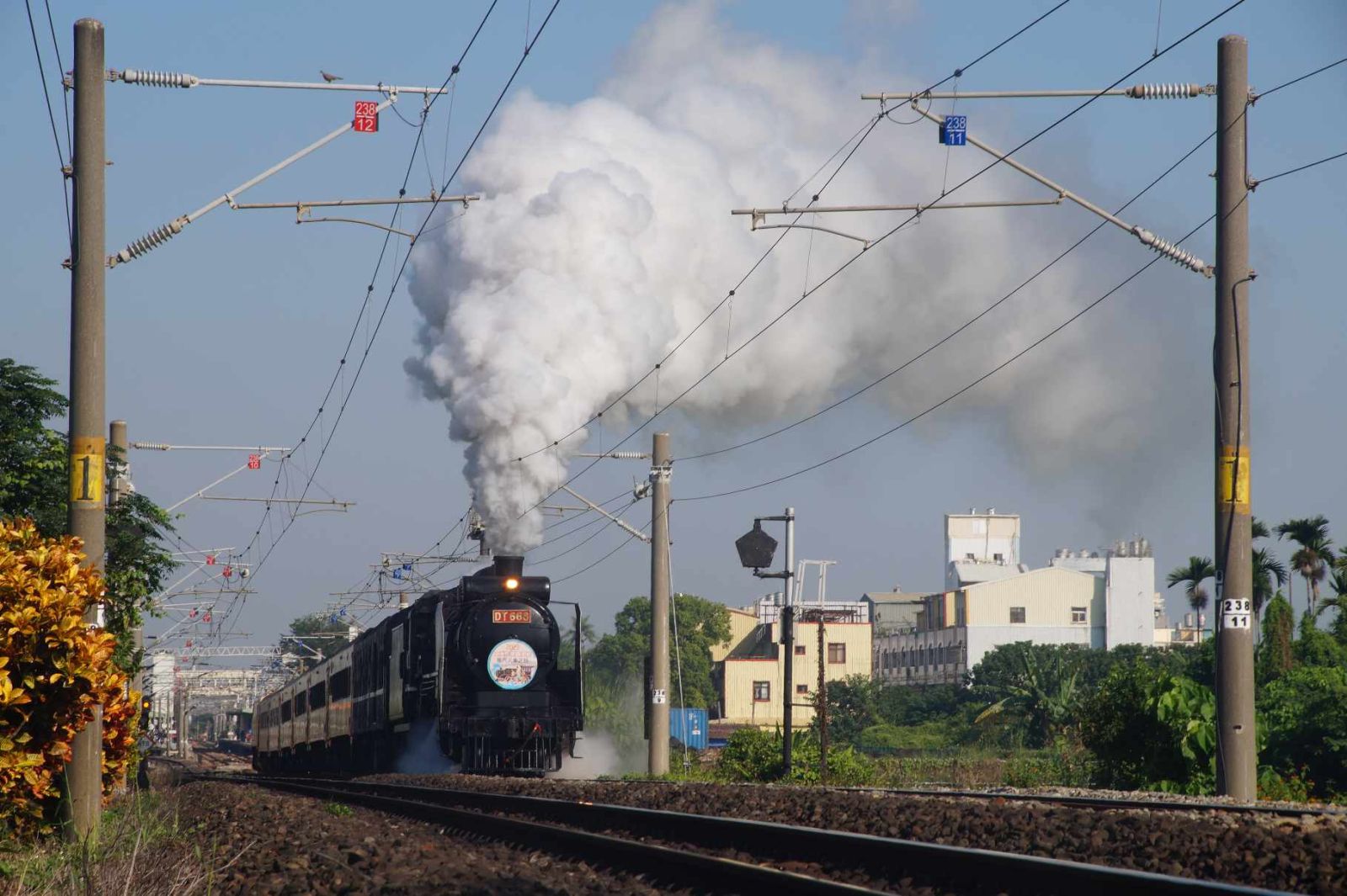 （有影片）／二水國際跑水節港日遊客初體驗搭國王號DT-668蒸汽火車