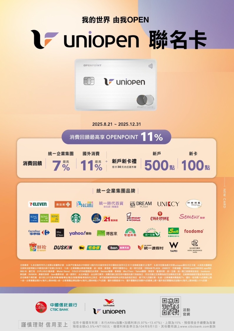 家樂福中元普渡採買黃金週，刷「中國信託uniopen聯名卡」最划算！